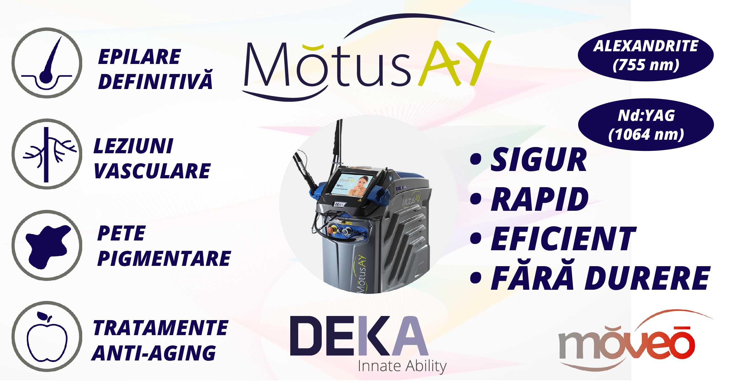 Motus AY DEKA Laser | Epilare Definitiva Laser & Leziuni Vasculare